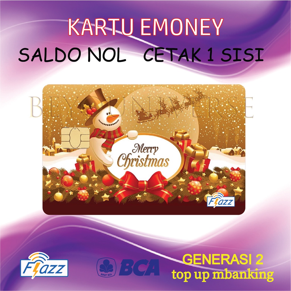 Jual Kartu FLAZZ BCA Gen 2 / E-money Mandiri E-toll Emoney Design Merry ...