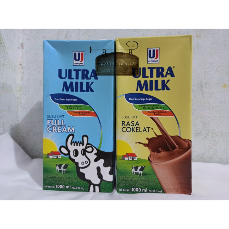 Jual SUSU ULTRA MILK UHT 1 SATU LITER PLAIN / COKELAT | Shopee Indonesia