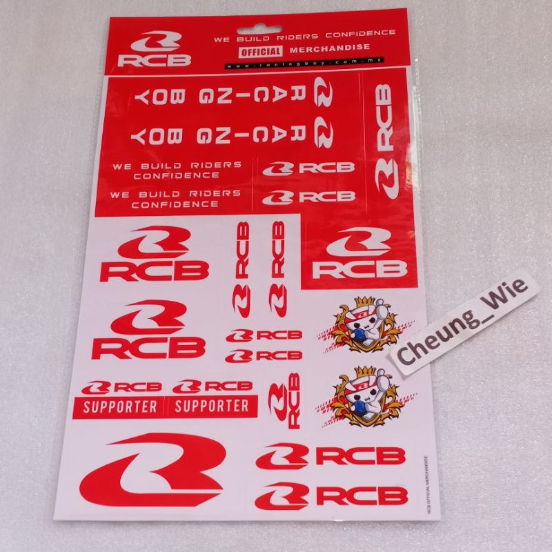 Jual stiker/ Sticker set Racing Boy RCB asli original Official ...