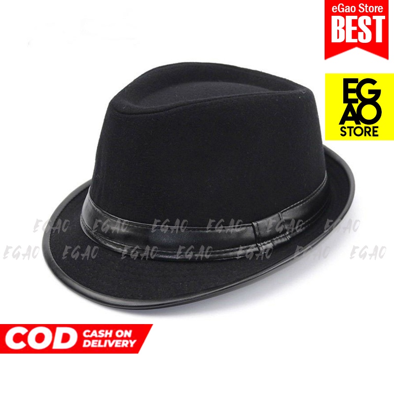 Jual Topi Fedora Kulit domba asli pria/topi laken pria/topi tompi/100% ...