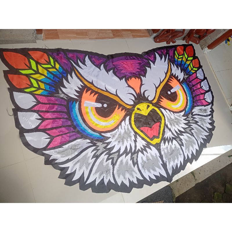 Jual Kain Layangan Celepuk Cutting,Motif Mata tinggal tempel,Rapi ...