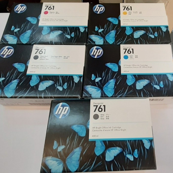 Jual Paket Hemat Tinta Hp Designjet 761 Black + Colour Original 400Ml ...