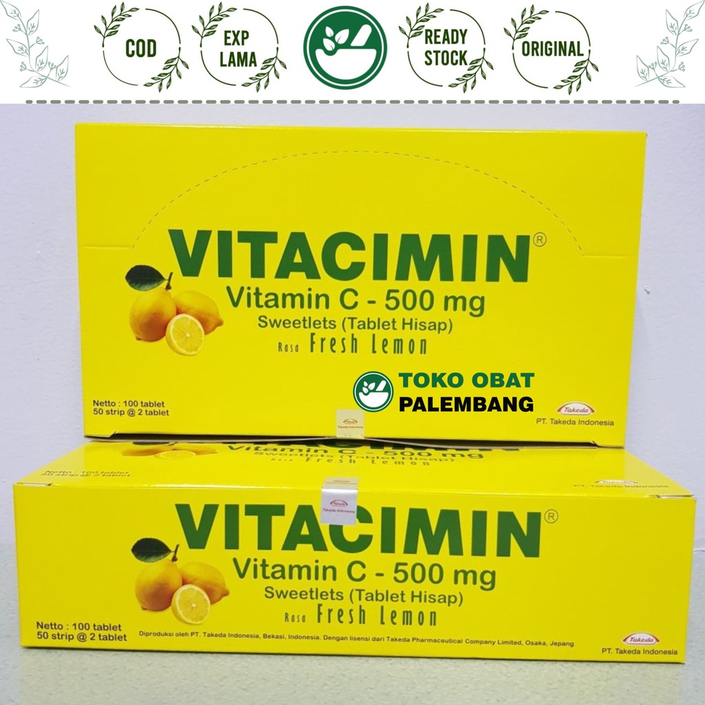 Jual 1 BOX VITACIMIN ISI 100 TABLET 50 STRIP VITAMIN C 500MG PERMEN ...