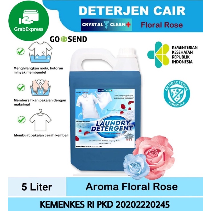 Jual Crystal Clean Deterjen Cair 5 Liter Laundry Liquid Detergent KHUSUS GRAB GOSEND | Shopee ...