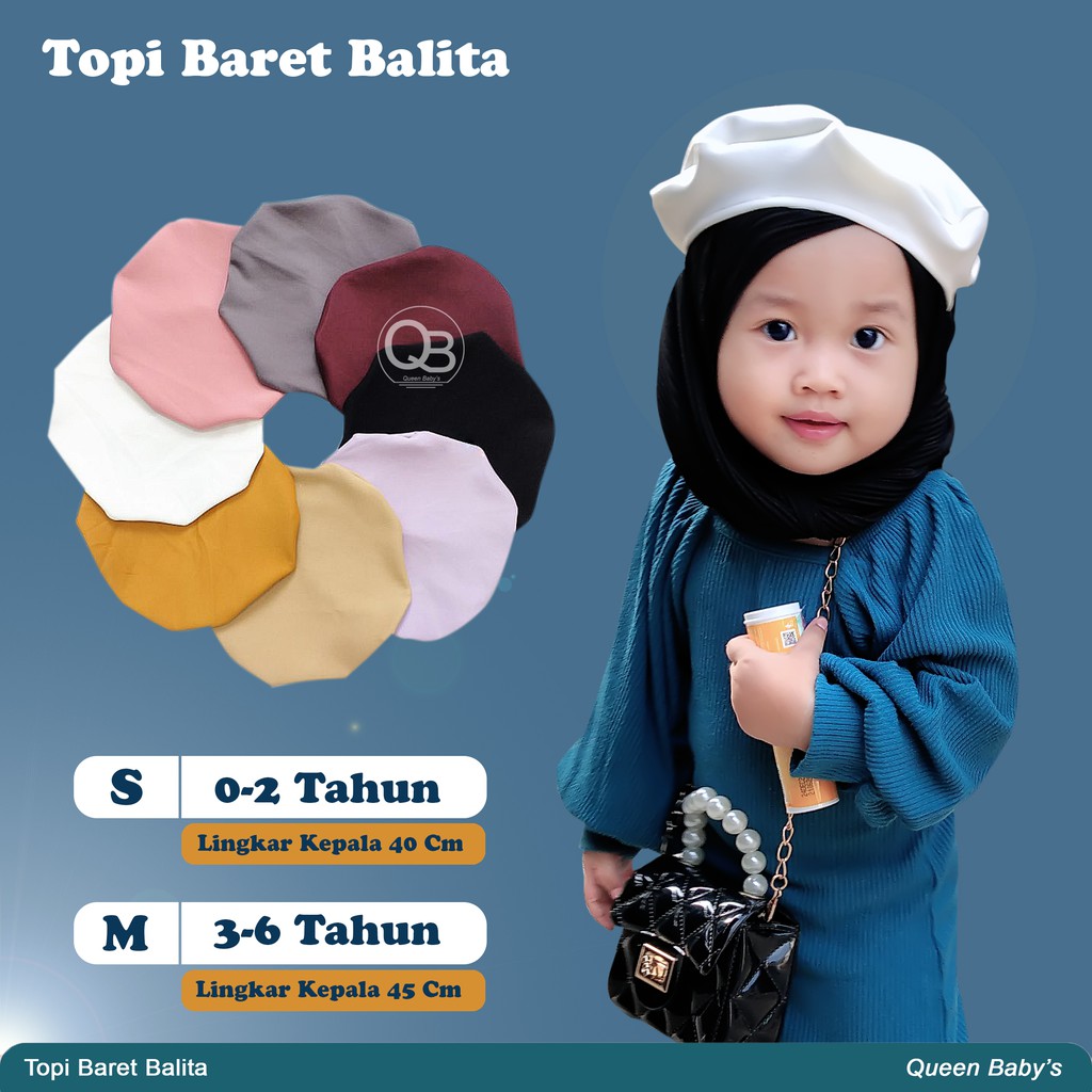 Jual (QB) Topi Baret Anak Perempuan 0-6 Tahun - Topi Lucu Baby Cewek ...