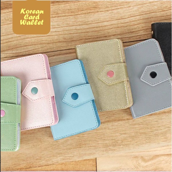 Jual Korean Card Wallet #1KANCING (Muat 20 kartu) | Shopee Indonesia