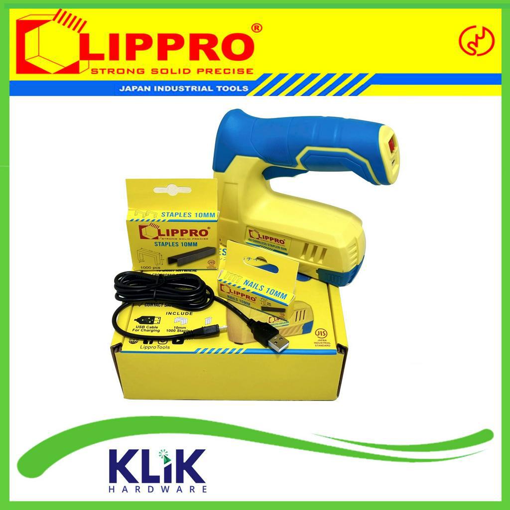 Jual LIPPRO Cordless Staples Gun 2-in-1 Mesin Paku Tembak Baterai 4 ...
