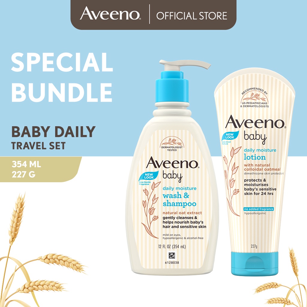 Jual Aveeno Baby Daily Moisture Set | Sabun & Sampo 354mL + Losion Pelembap Bayi 227g untuk ...
