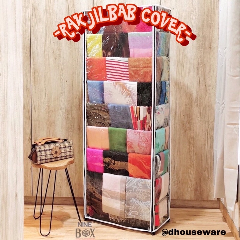 Jual 1410 / RAK GANTUNGAN JILBAB COVER BENING TRANSPARAN / RAK HIJAB ...