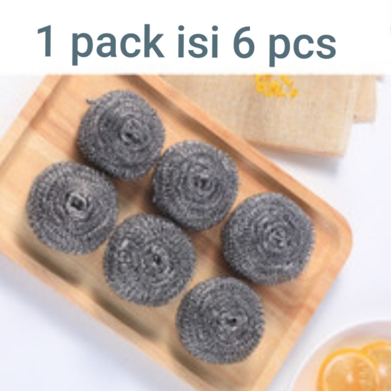 Jual Sabut Kawat Stainless isi 6pcs sabut Cuci Piring | Shopee Indonesia