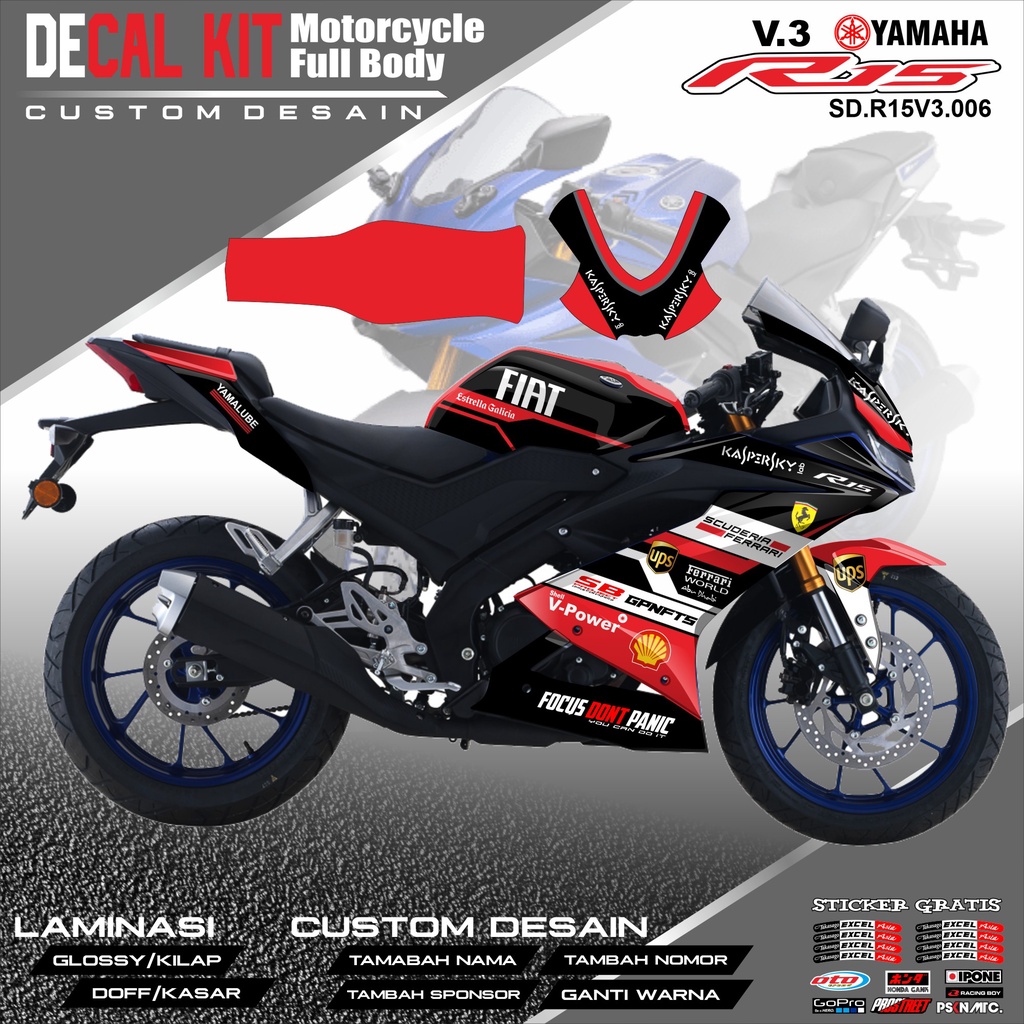 Jual Decal R15 V3 - Dekal Stiker Striping Fullbody Fullblock List ...