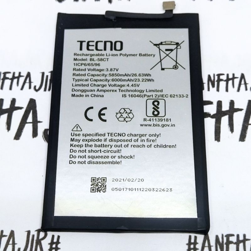 Jual BATRE BATREI TECNO SPARK 7 PRO KF6 KF8 LD 7 LD-7 KF6J BL-58CT ...