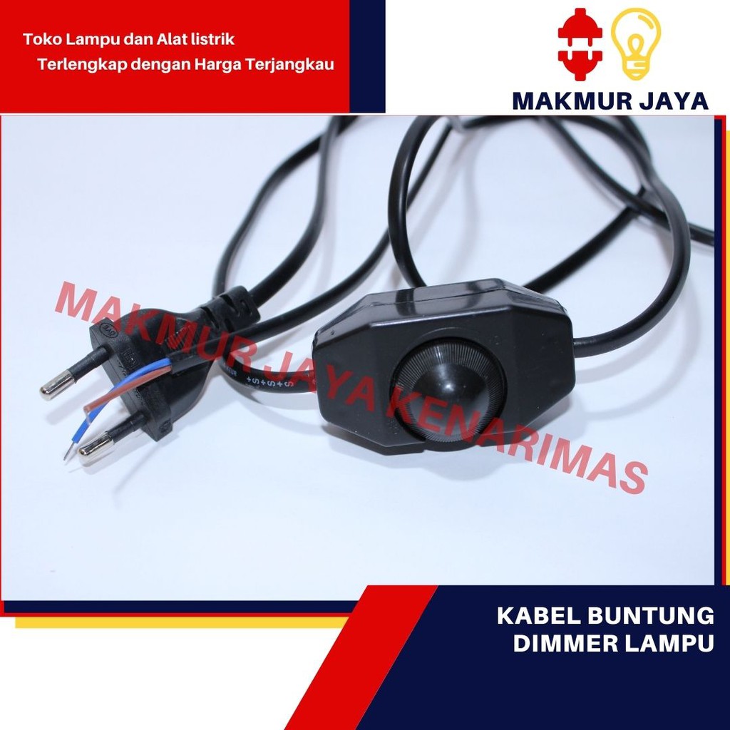 Jual kabel dimmer saklar ON/OFF Dimmer buntung hitam/kabel gantung ...