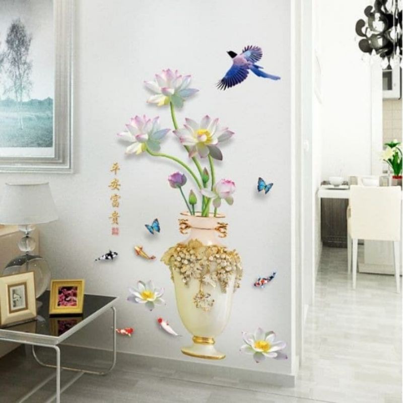Jual Stiker Dinding Vas Bunga Vase Lotus III Wallstiker Wallsticker Wallpaper Sticker Kamar ...