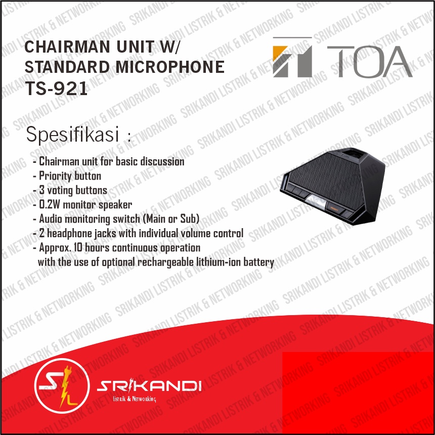 Jual TOA TS-921 Chairman Unit | Shopee Indonesia
