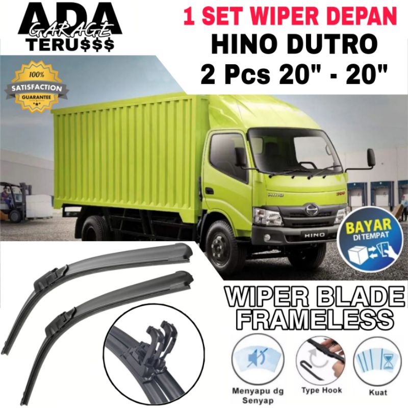 Jual Wiper Blade Frameless Mobil Truck HINO DUTRO Sepasang Ukuran 20 ...