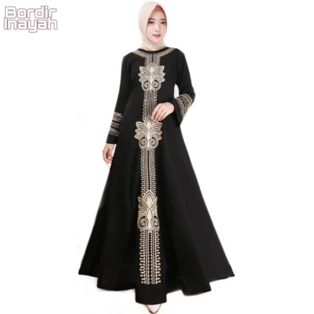 Jual New Abaya Gamis Hitam Maxi Dress Arab Saudi Bordir Zephy Turki ...
