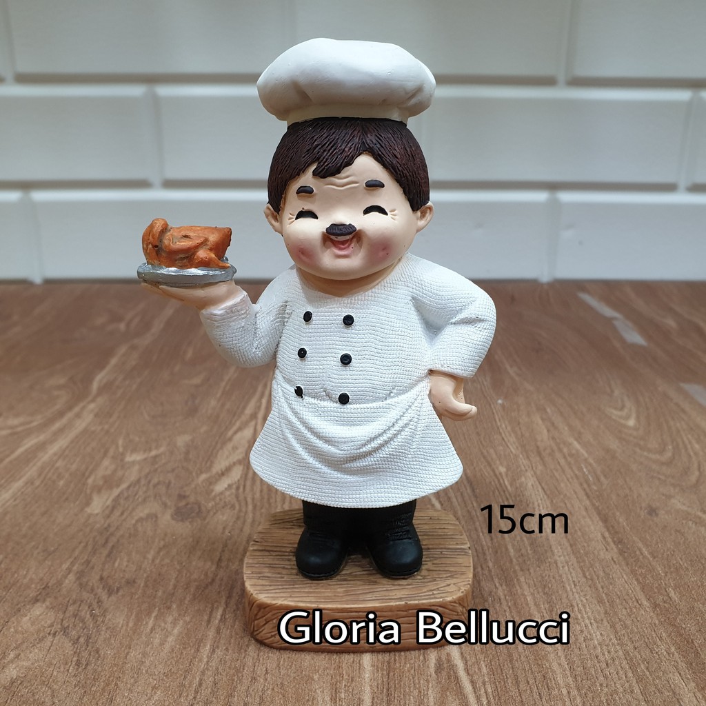 Jual patung pajangan koki asia lucu unik ayam panggang chef restoran ...