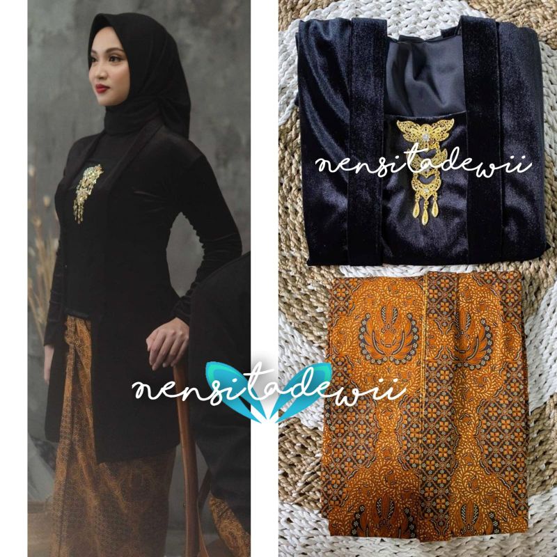 Jual [1 SET] Kebaya Body Panjang + Jarik Instan / Motif Buntal Melati # ...