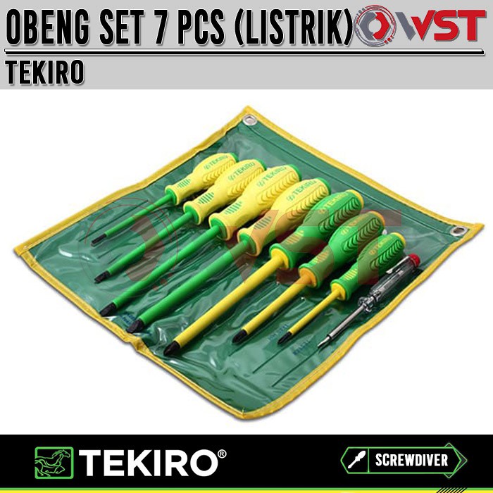 Jual Obeng Listrik Set Tekiro 7pcs Insulation | Shopee Indonesia
