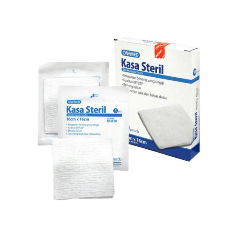Jual Kasa Steril 16 x 16cm 0nemed Harga Per Box Isi 10 pouch / Kasa Pembalut Luka | Shopee Indonesia