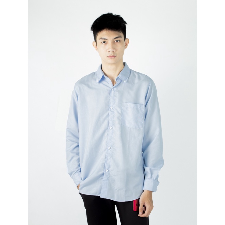 Jual FortKlass Kemeja Polos Pria Lengan Panjang Kemeja Cowok Reguler ...