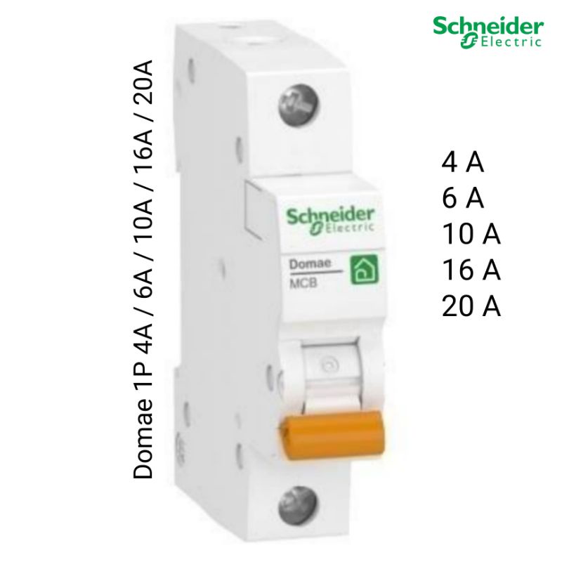 Jual Schneider MCB New Domae 1P 6kA (4A 6A 10A 16A 20A) Ampere | Shopee Indonesia
