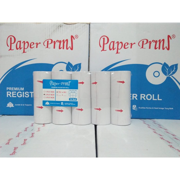 Jual REGISTER ROLL 75 X 65 2PLY NCR PAPERPRYNS kertas kasir 2 ply ...