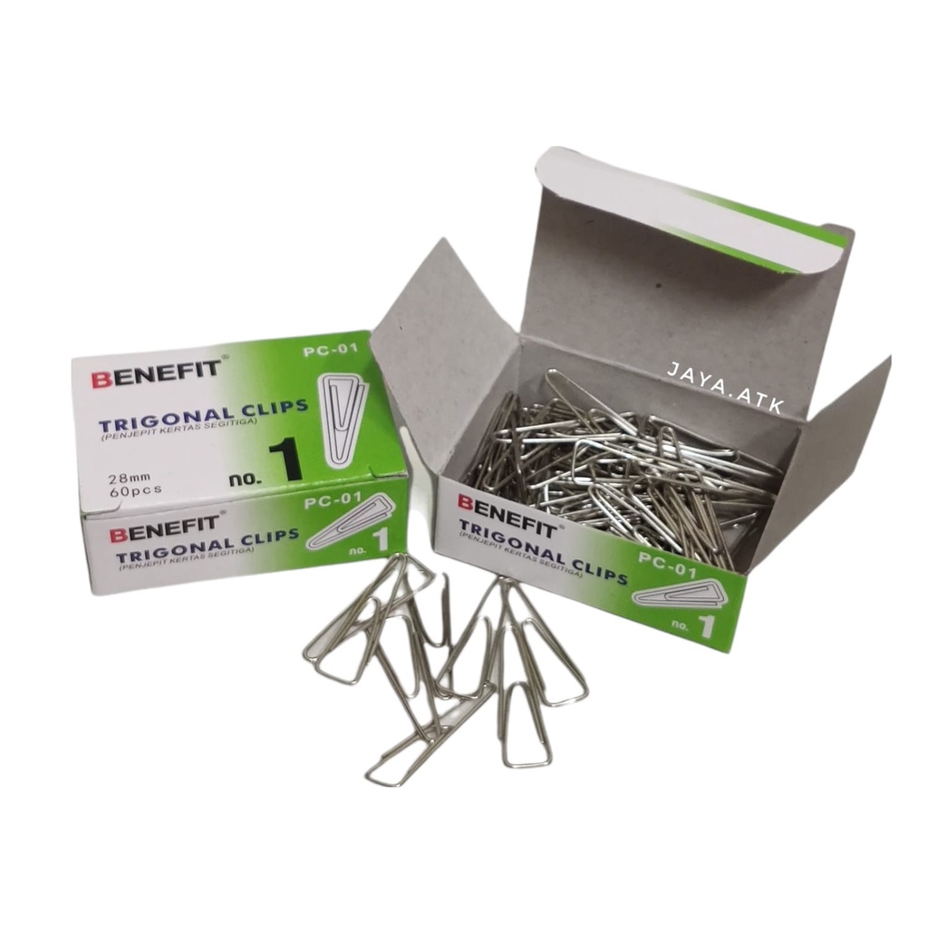 Jual KLIP KERTAS PAPER CLIP SEGITIGA NO.1 MEDIUM 28MM TRIGONAL CLIP ...