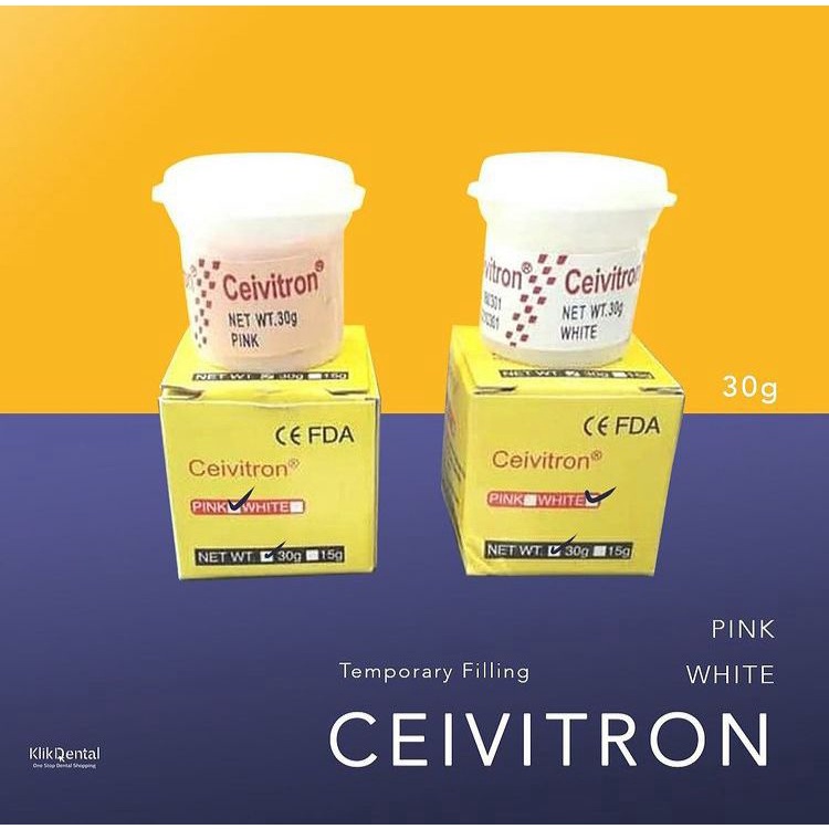 Jual KLIK DENTAL Cavit Ceivitron Bahan Tambal Sementara Pink atau White ...