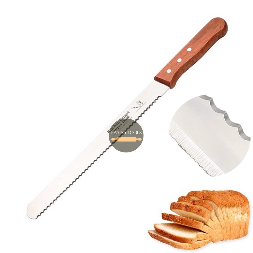 Jual BREAD KNIFE DOUBLE SIDED 12" pisau kue dapur pisau roti peralatan ...