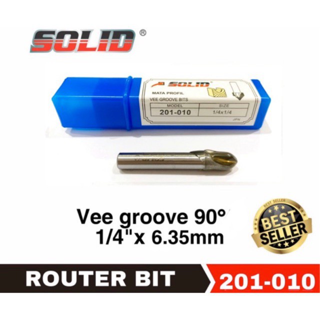 Jual Mata Profil/Router/Trimmer V 90° AS 1/4" (Vee Groove Bits) Solid ...