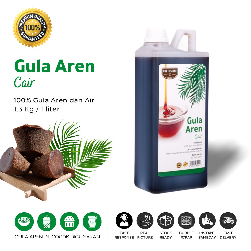 Jual Gula aren cair 1 liter Premium asli untuk kopi susu - kue - boba ...