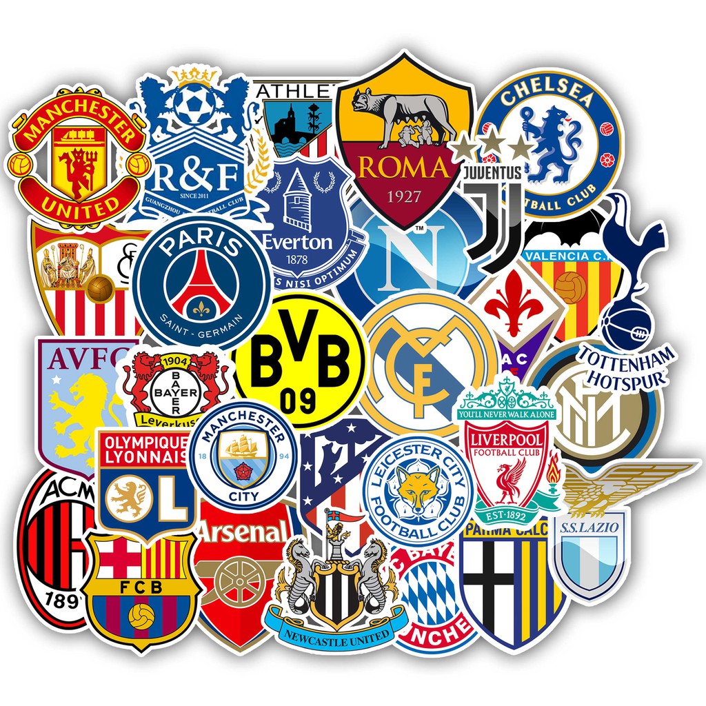 Jual sticker club sepak bola (internasional) mix /stiker laptop/stiker ...