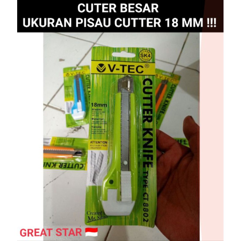 Jual CUTTER BESAR 18MM V- TECH | Shopee Indonesia