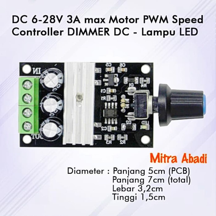 Jual Speed Controller / PWM DC / Dimmer DC Lampu LED 6V-28V 3A | Shopee ...