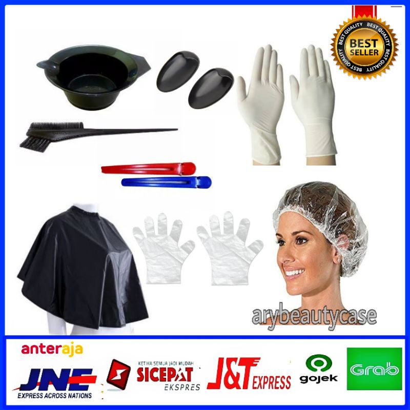 Jual mangkok sisir cat rambut jepit bebek kip cat tutup kuping sarung ...