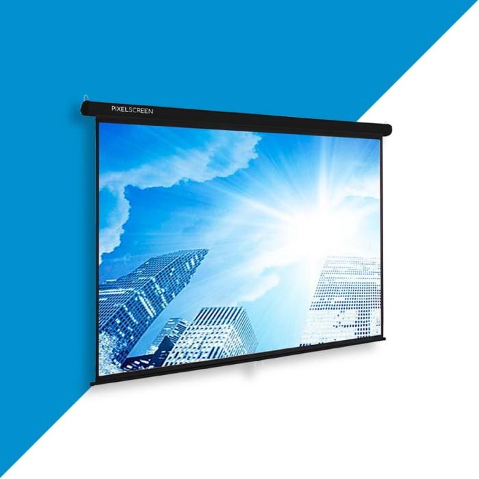 Jual Layar Screen Projector 70" Manual Pixel / Layar Proyektor 70 ...