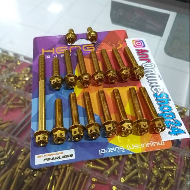Jual Baut Probolt Stainles Gold Blok Cvt Beat Scoopy Vario 110 Heng Original Thailand | Shopee ...