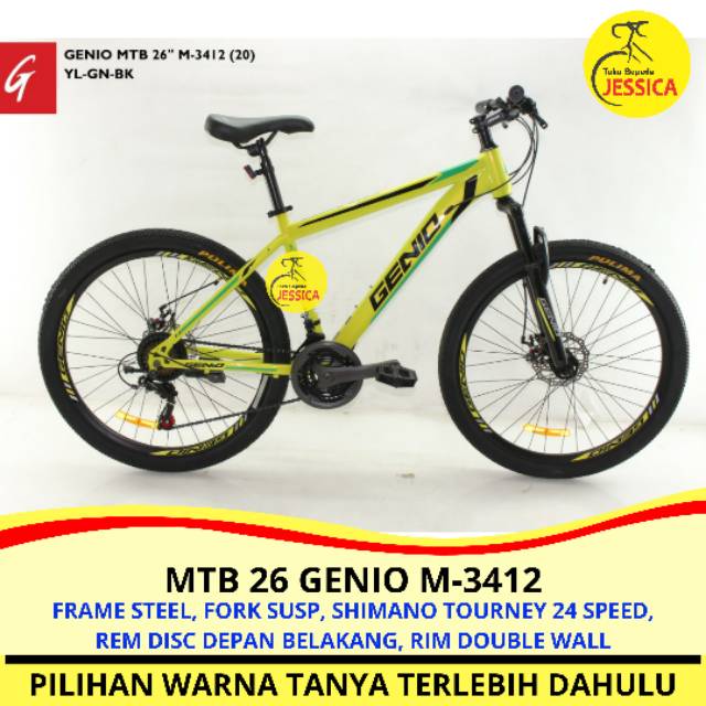 Jual Sepeda Gunung MTB 26 Genio M-3412 24 speed Shimano | Shopee Indonesia