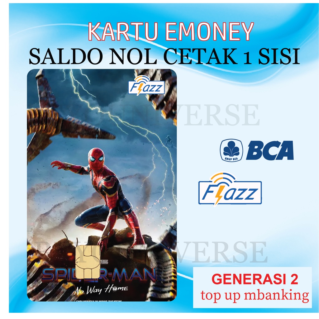 Jual Kartu FLAZZ BCA Gen 2 / Emoney Mandiri Design Spider-Man No Way Home #1 | Shopee Indonesia