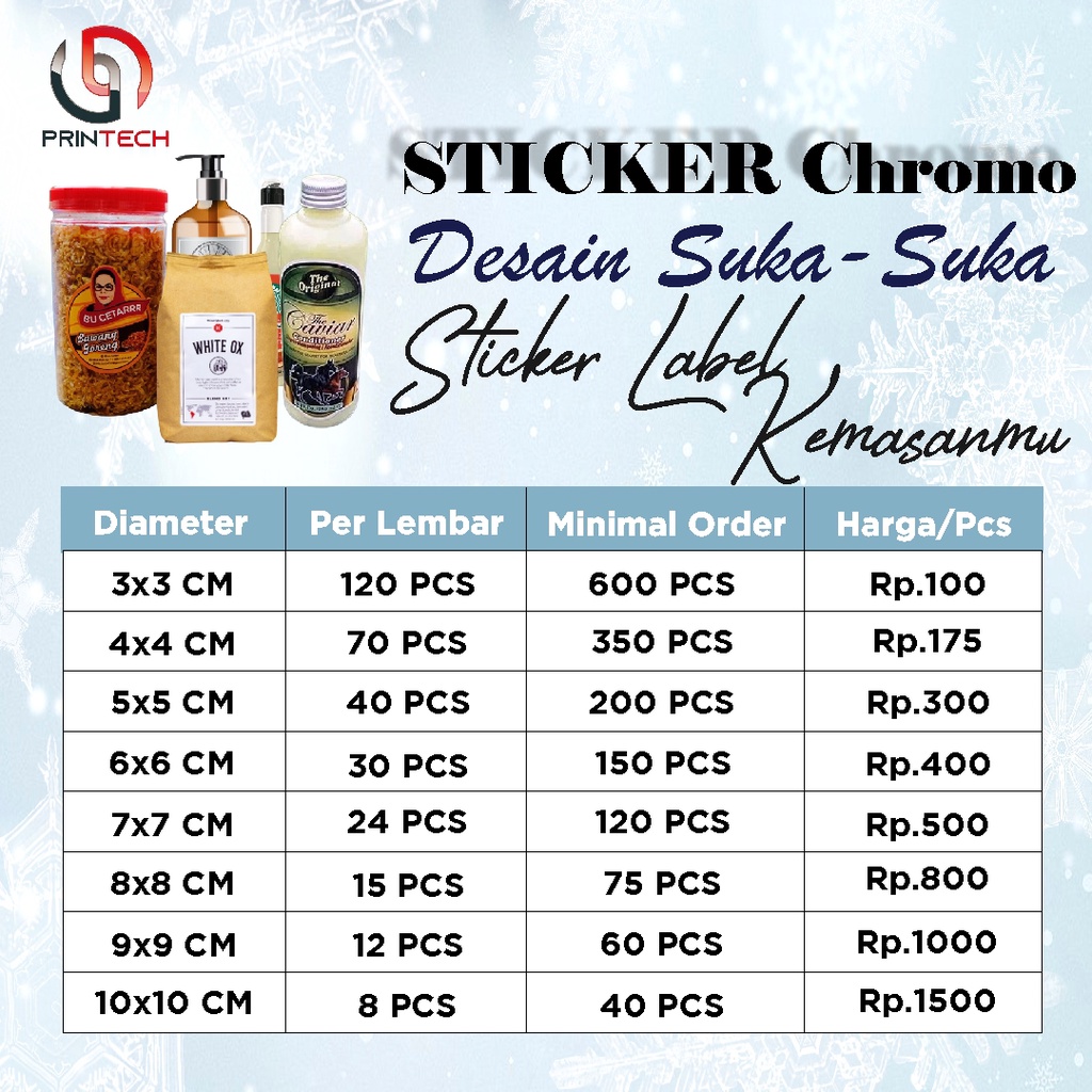 Jual Cetak Stiker Label A3 | Cetak Stiker Kemasan A3 Print & Cutting ...