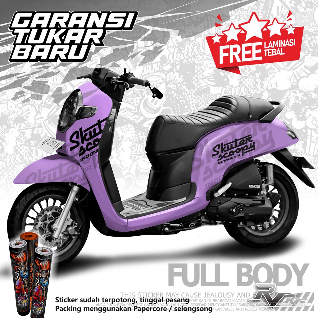 Jual s01 Decal sticker New Scoopy Logo. FULL BODY. BONUS Laminasi ...
