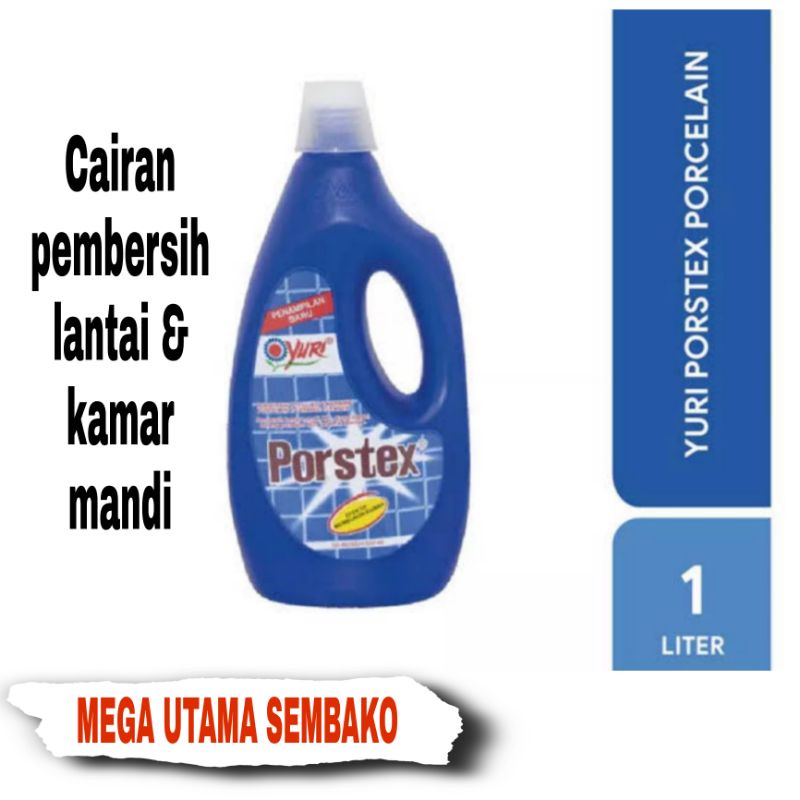 Jual Porstex Yuri biru cairan pembersih lantai dan kamar mandi 1 liter ...