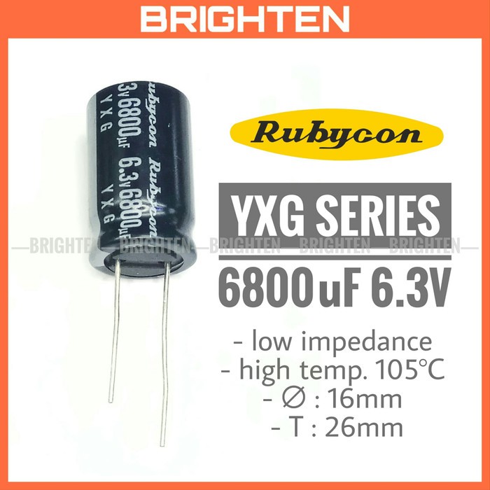 Jual Kapasitor Elko RUBYCON 6800uF 6.3V YXG series | Shopee Indonesia