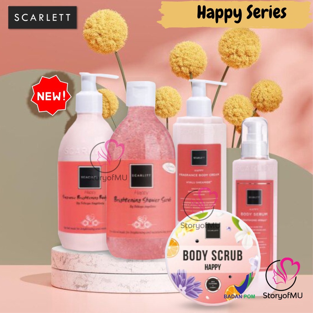 Jual SCARLETT Happy Series - Brightening Body Lotion | Shower | Cream ...