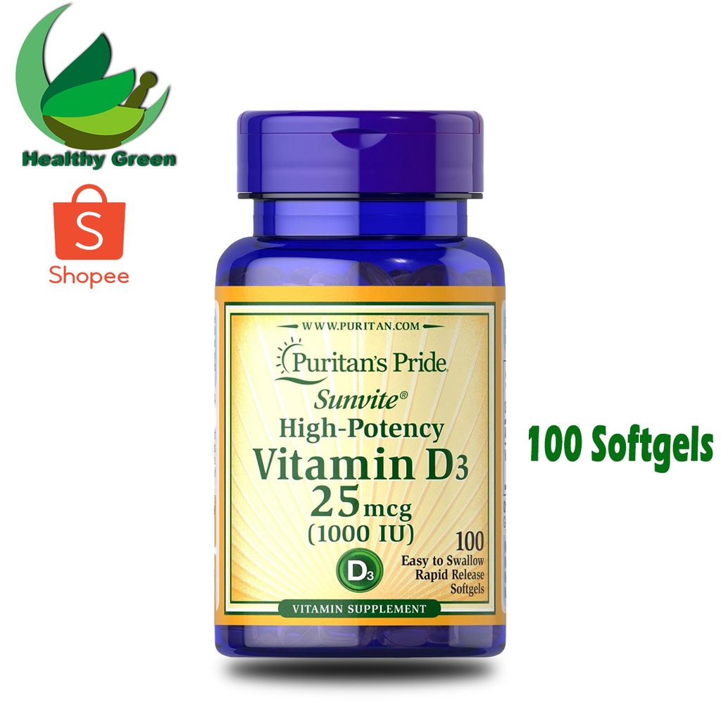 Jual Puritan Pride Vitamin D3 1000 IU 100 200 softgels Puritans Pride Vitamin D3 1000IU 100 200 ...