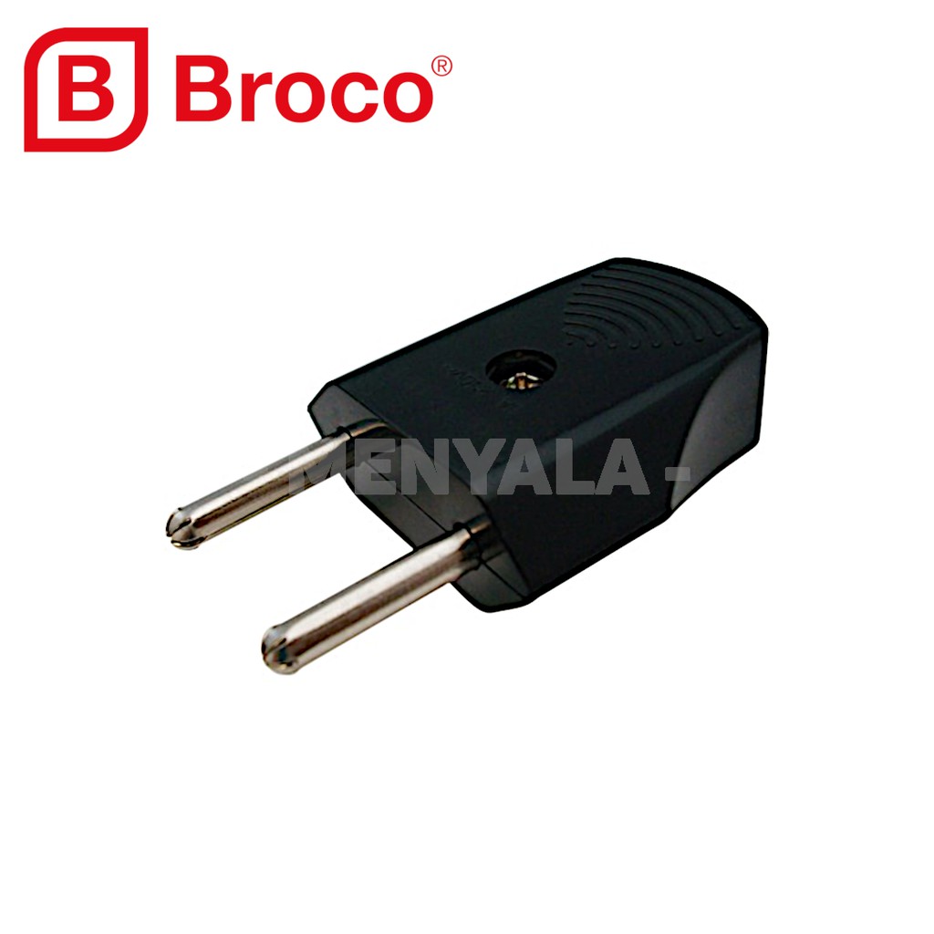 Jual Steker Gepeng BROCO Colokan Listrik Hitam MALE PLUG Original SNI ...