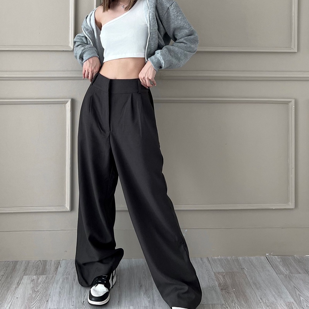 Jual jessi highwaist semi wool pants | Shopee Indonesia