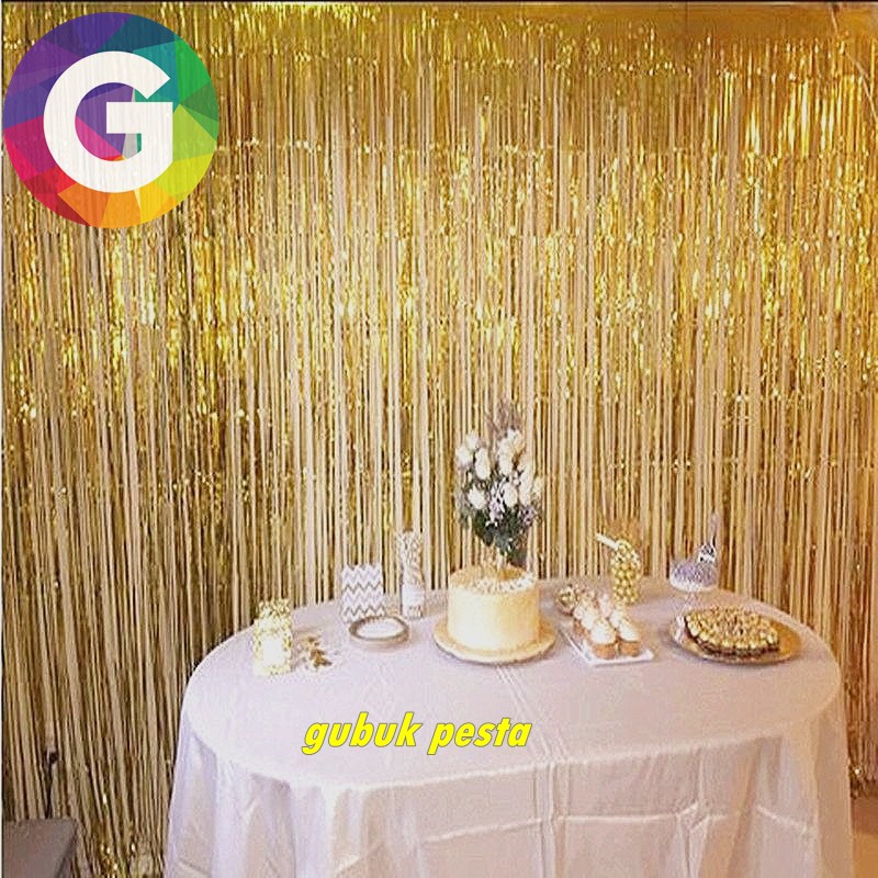 Jual Foil curtain / tirai foil ulang tahun birthday / tirai balon ...